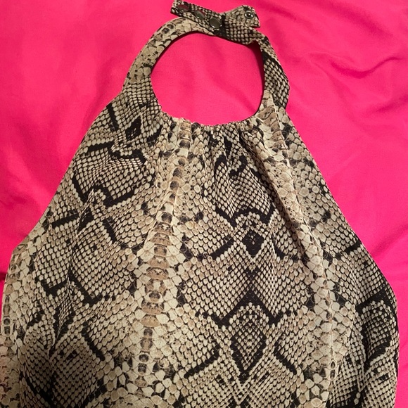 Jessica Simpson | Dresses | Jessica Simpson Snakeskin Halter Maxi Dress ...